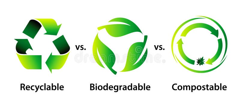 Icono Reciclable Biodegradable Y Abonable Del Vector Bio Hoja ...