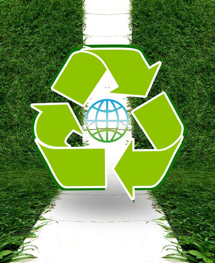 El Verde Recicla La Muestra Y El Globo Foto de archivo - Imagen de ...