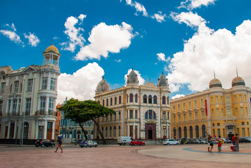 Recife, Pernambuco, Brazil: Panoramic View of Marco Zero Square at ...
