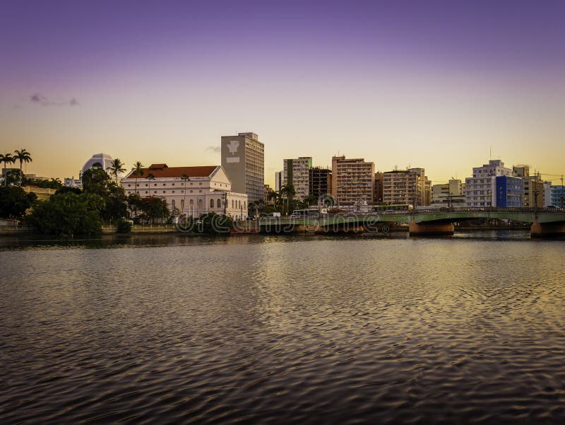 Recife in Pernambuco, Brazil at Sunset. Stock Photo - Image of antigo ...