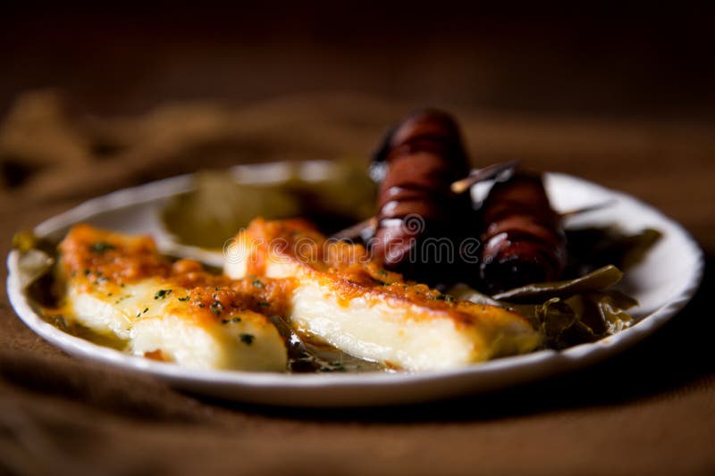 Baked Halloumi Cheese Served with Toasts. Stock Photo - Image of ...