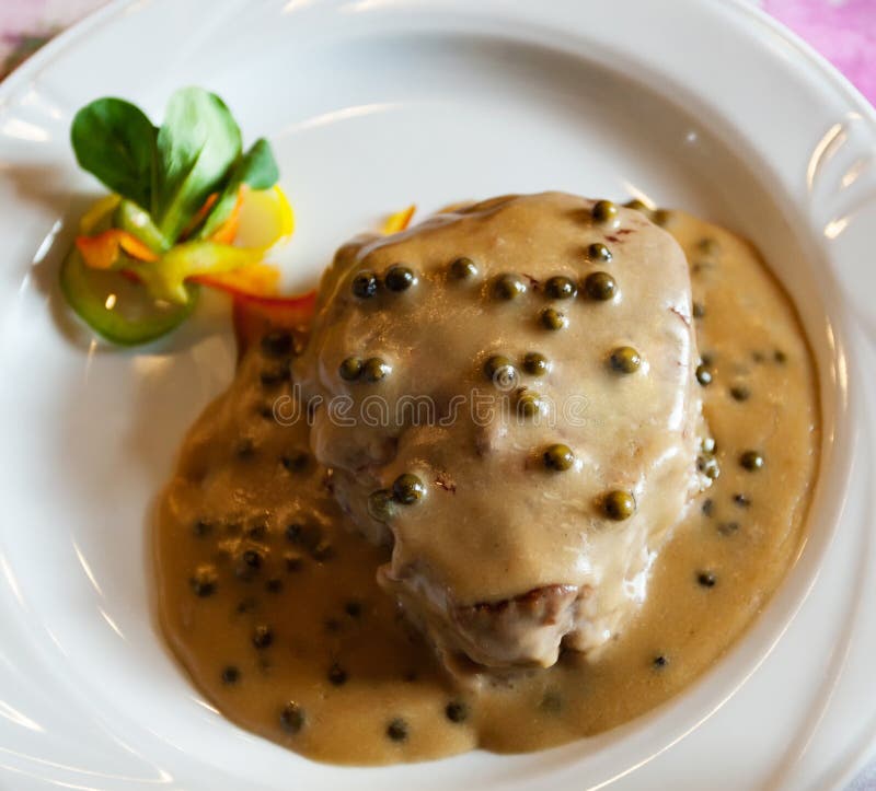 Beef Fillet with Green Pepper Stock Photo - Image of pepper, fillet ...