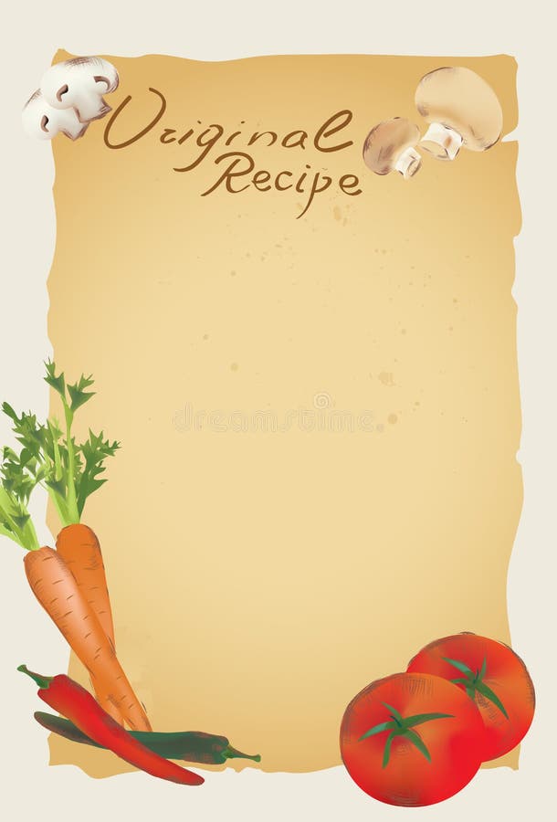 Recipe Blank Page stock vector. Illustration of restaurant - 55817570