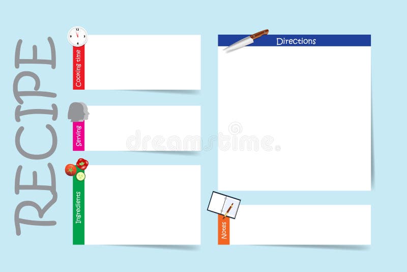 Recipe Board Vector with Notes Place Stock Vector - Illustration of ...