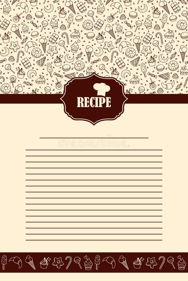 Recipe Page Design. Vintage Style Cooking Book Page Stock Vector ...