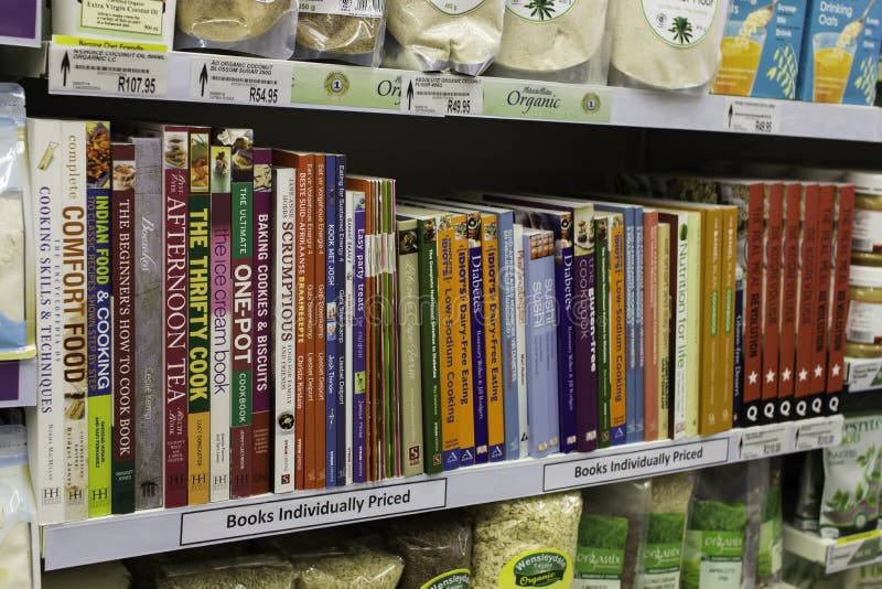 Recipe books on shelf editorial photo. Image of shop - 47330341