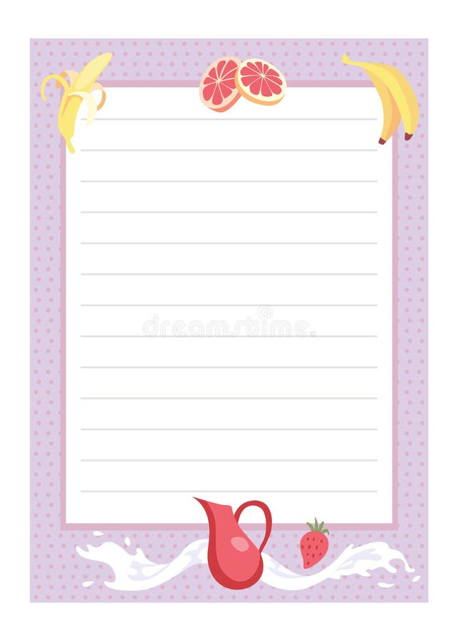 Recipe Card. Cooking Card Template. Culinary Notes and Sticker with ...