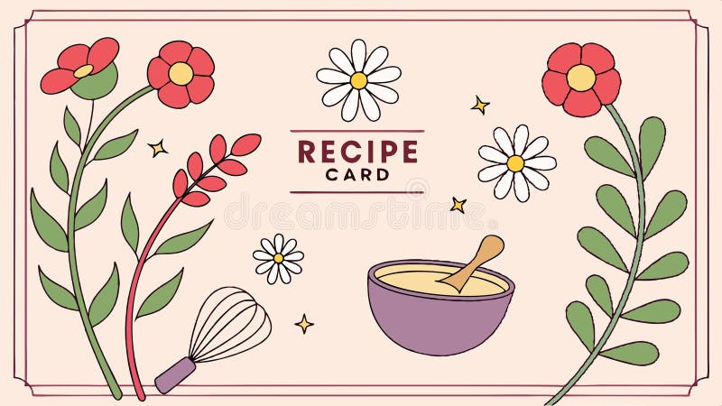 Recipe Card Template Design, Cooking Instructions and Kitchen Guide ...