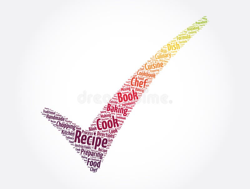 Recipe Check Mark Word Cloud Collage, Concept Background Stock ...