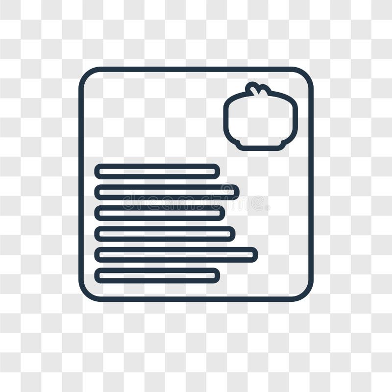 Recipe Concept Vector Linear Icon Isolated on Transparent Background ...