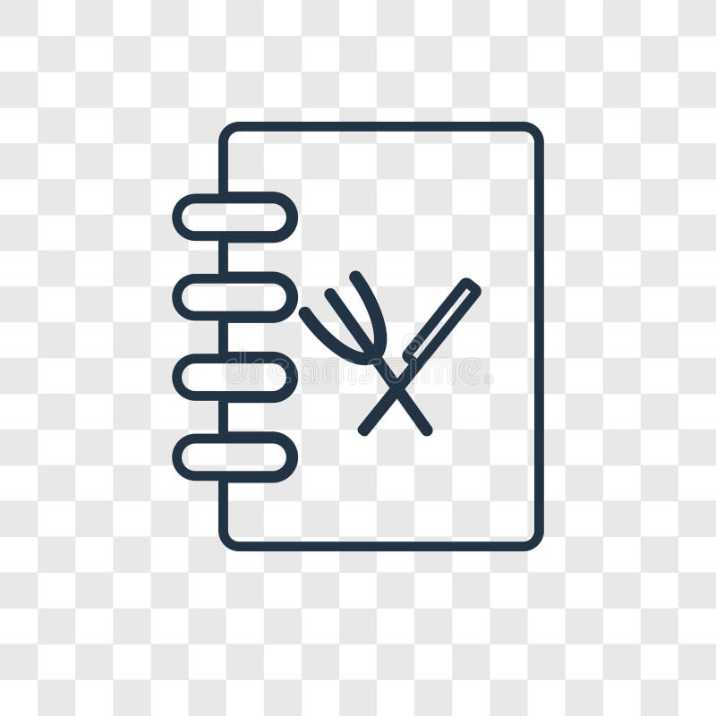 Recipe Concept Vector Linear Icon Isolated on Transparent Background ...