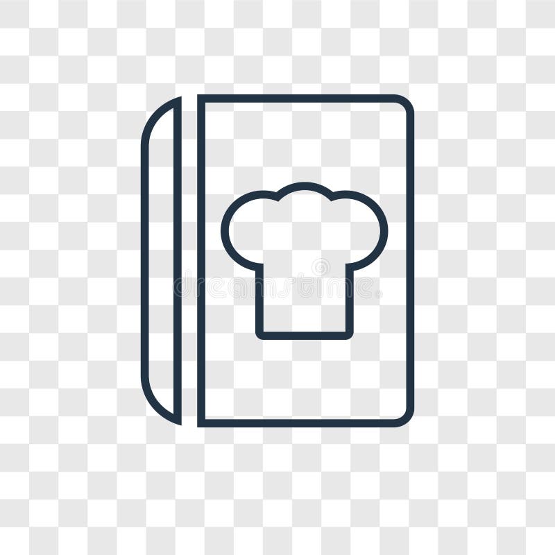 Recipe Concept Vector Linear Icon Isolated on Transparent Background ...