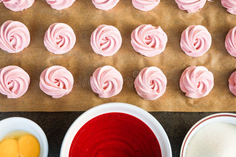 The Recipe for Home-made Russian Marshmallows Zephyr. Stock Photo ...