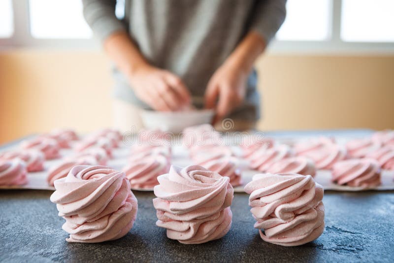 The Recipe for Home-made Russian Marshmallows Zephyr. Stock Photo ...