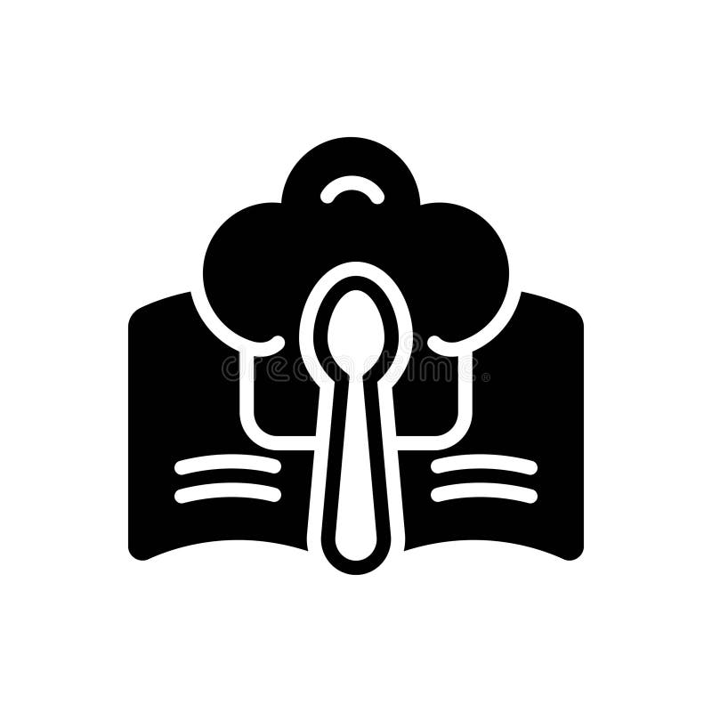 Black Solid Icon for Recipe, Recipe Book and Kitchen Stock Vector ...