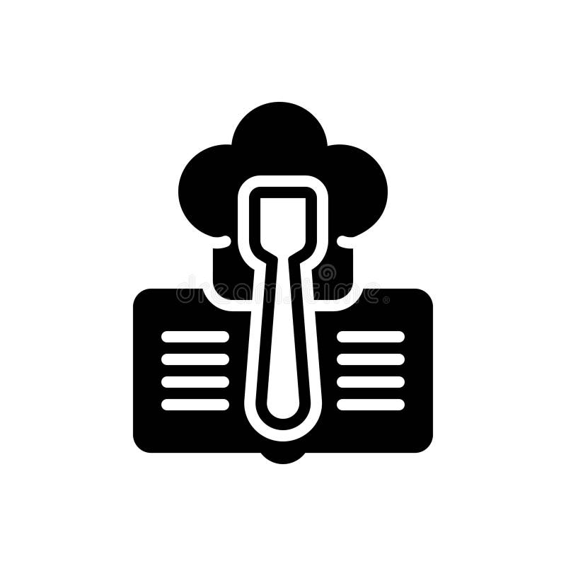 Black Solid Icon for Recipe, Recipe Book and Cook Stock Vector ...