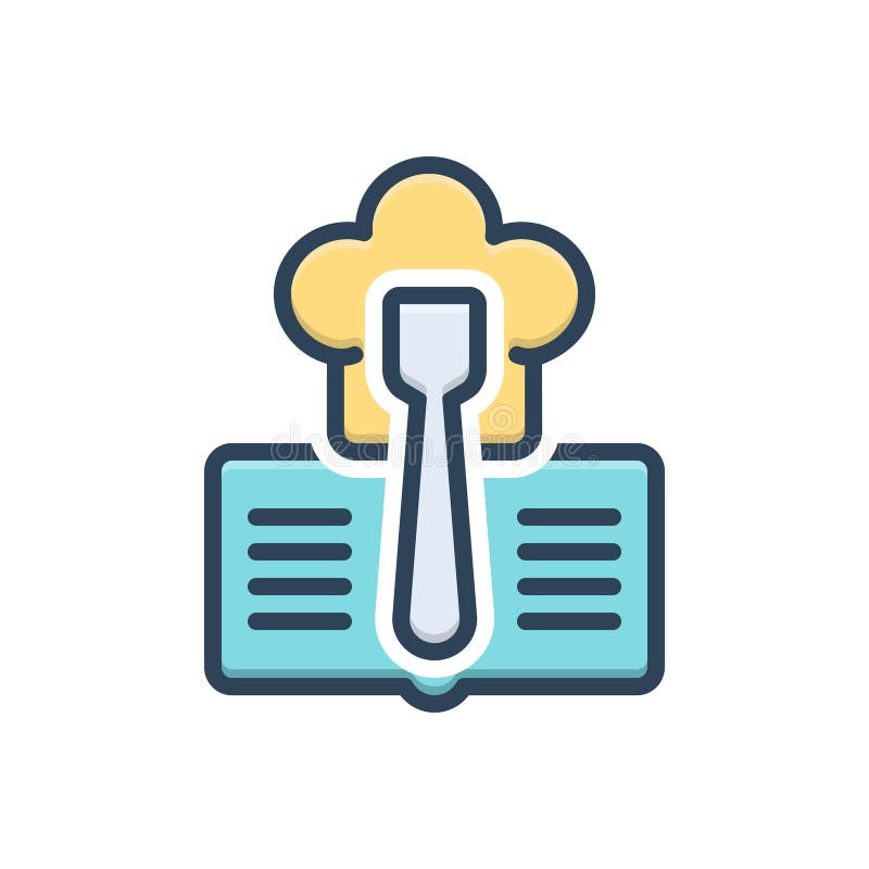 Color Illustration Icon for Recipe, Recipe Book and Cook Stock ...