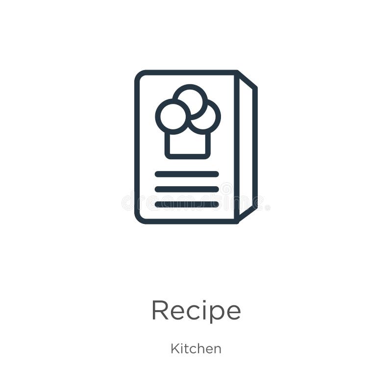Recipe Book Icon. Thin Linear Recipe Book Outline Icon Isolated on ...