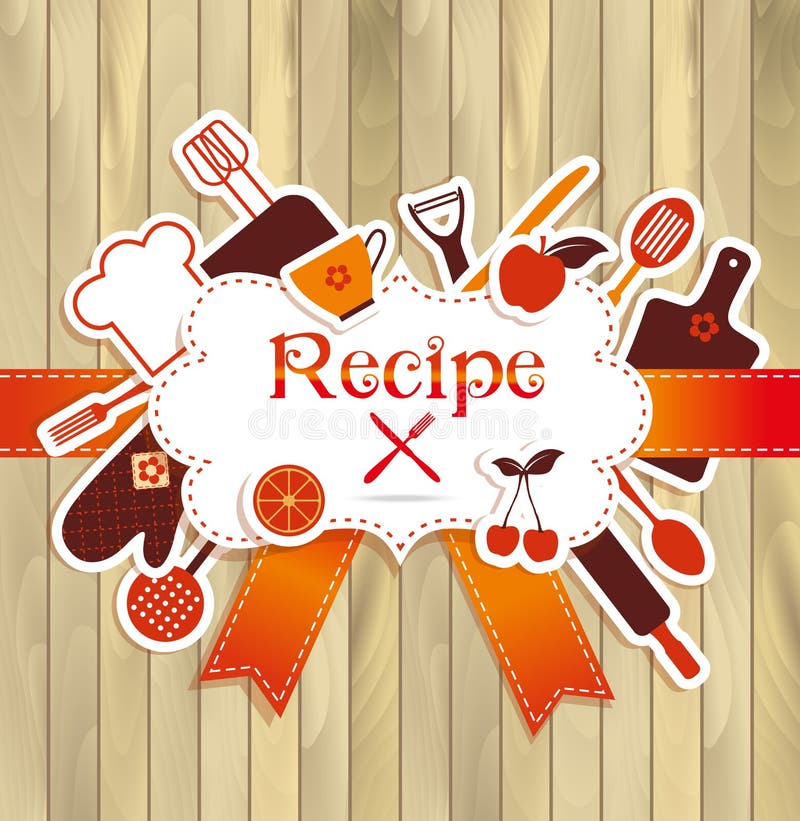 Recipe illustration. stock vector. Illustration of fork - 53256158
