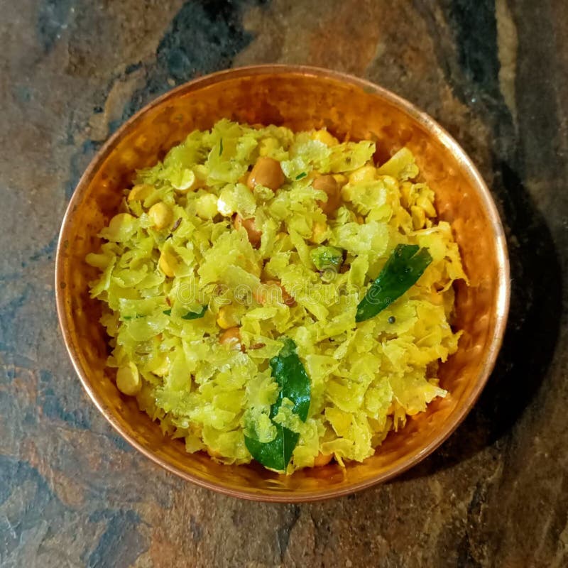 Flattened Rice Snack Poha or Chivda Stock Photo - Image of rice ...