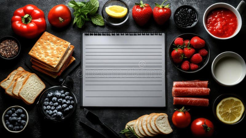 Recipe Notebook, Summer Food Prep Stock Image - Image of lemon, cooking ...