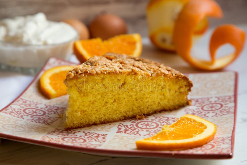 Orange Sponge Cake with Yogurt Stock Image - Image of lemon, baking ...