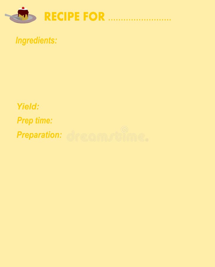 Recipe sheet stock illustration. Illustration of paper - 4639678