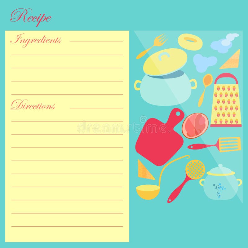 Collection of Recipe Card or Sheet Templates for Making Notes about ...