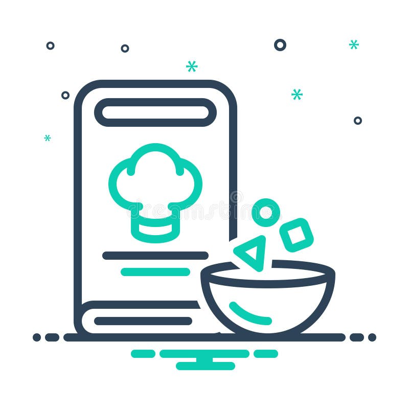 Mix Icon for Recipes, Cook and Book Stock Illustration - Illustration ...