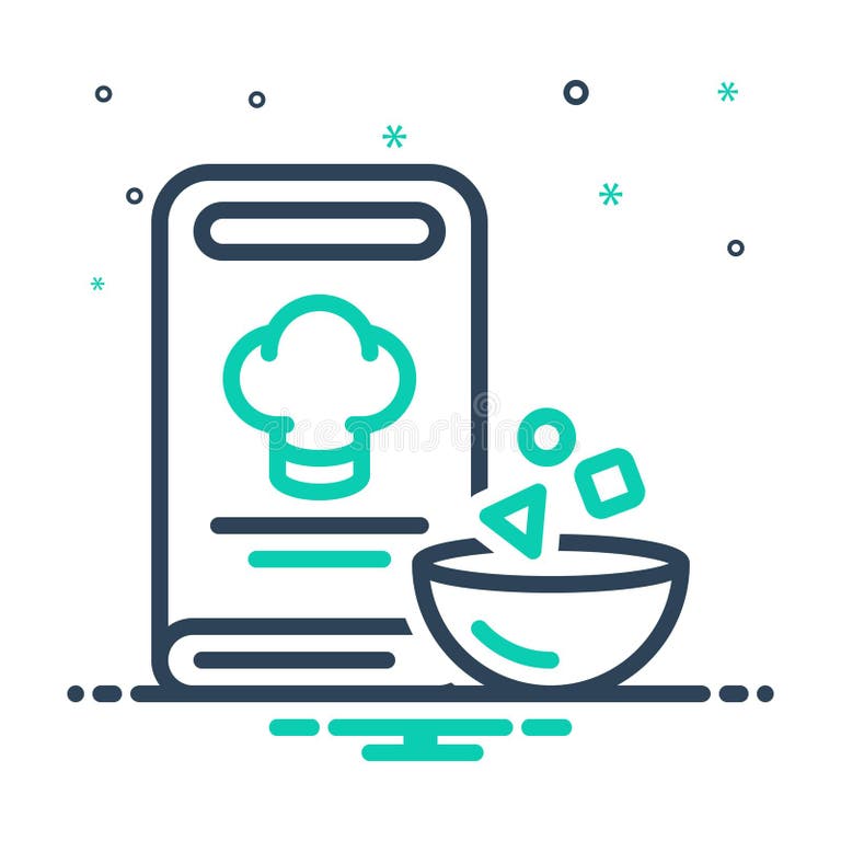 Mix Icon for Recipes, Cook and Book Stock Illustration - Illustration ...