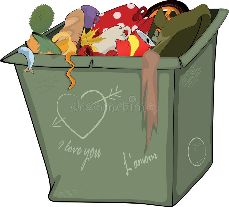 Recipiente Para Residuos. Dibujos Animados Ilustración del Vector ...