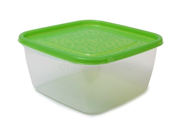 Recipienti Di Plastica Dell'alimento Su Bianco Fotografia Stock ...