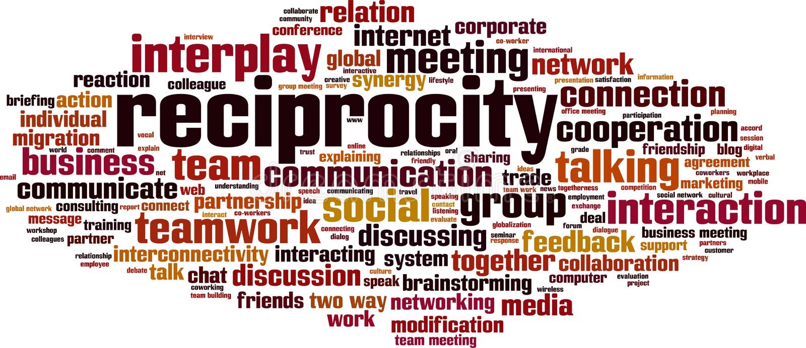 Reciprocity word cloud stock vector. Illustration of interacting ...
