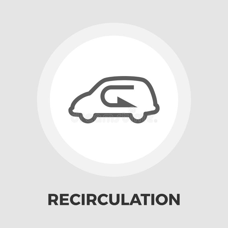 Recirculation Air Icon Flat Stock Vector - Illustration of dashboard ...