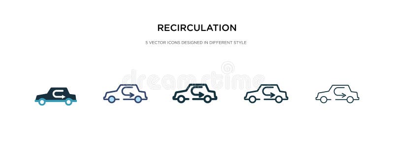 Recirculation Icon in Different Style Vector Illustration. Two Colored ...