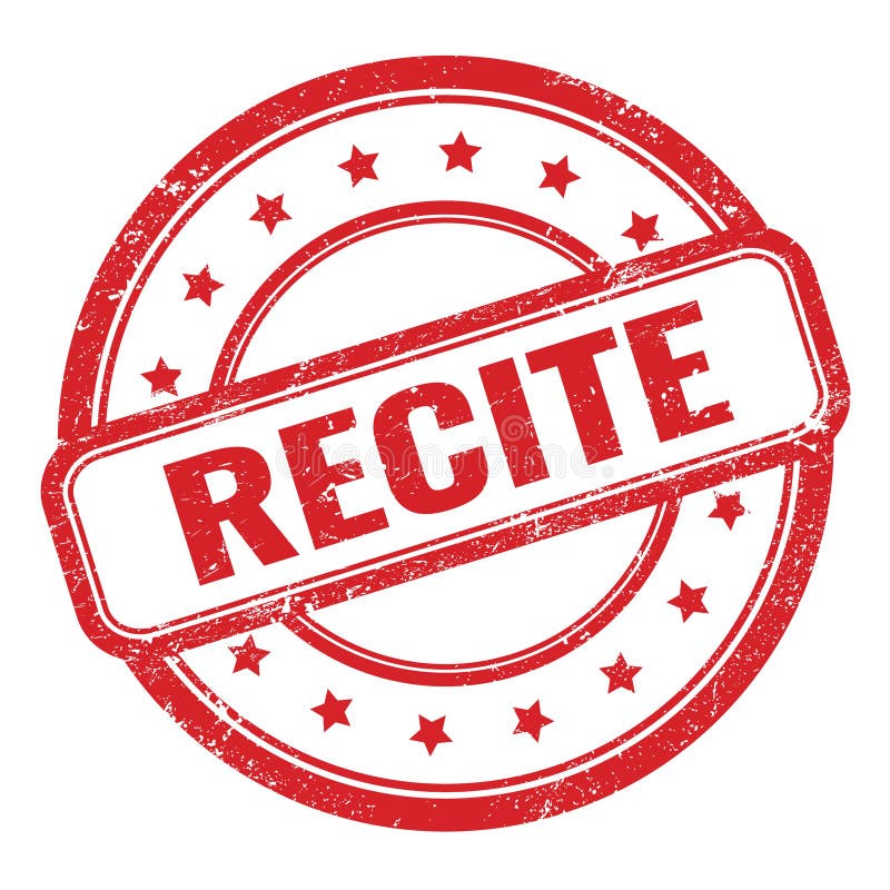 RECITE Text on Red Grungy Vintage Round Stamp Stock Illustration ...