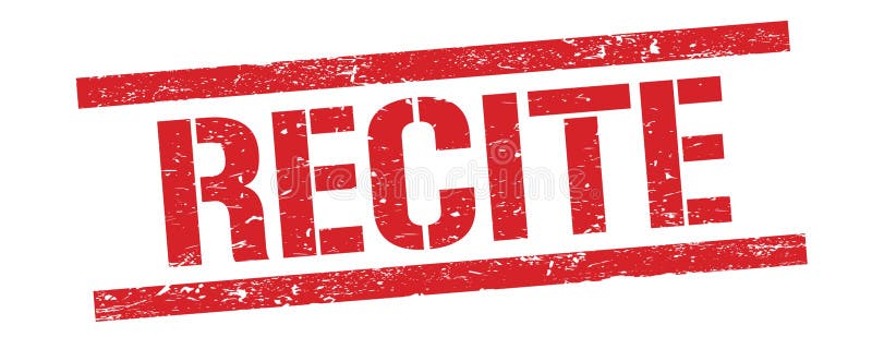 RECITE Text on Red Vintage Lines Stamp Stock Illustration ...