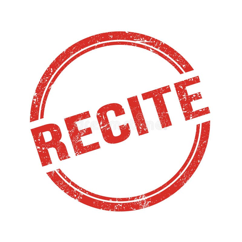 RECITE Text Written on Red Grungy Round Stamp Stock Illustration ...