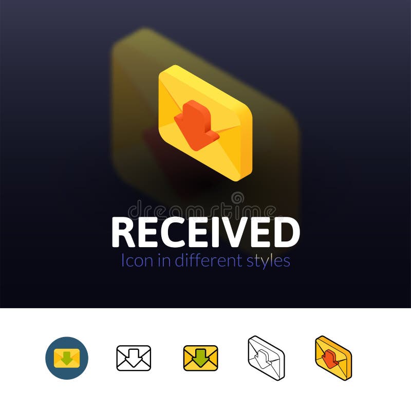 Recived Icon in Different Style Stock Vector - Illustration of logo ...