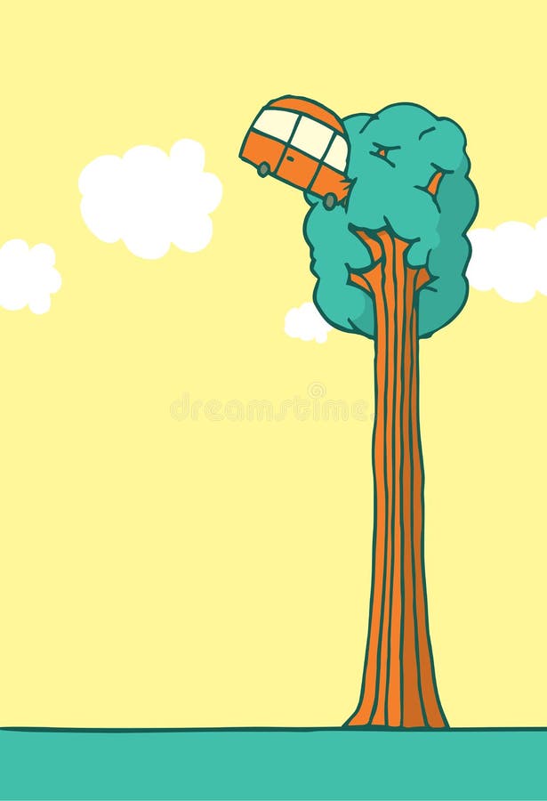 Reckless Driver Crashes into Tree Stock Vector - Illustration of ...