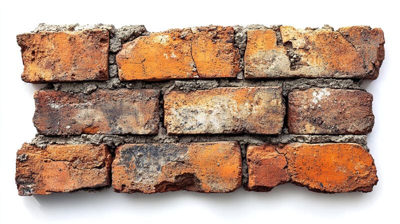 Reclaimed Brick Wall Sample, Studio Shot, White Background ...