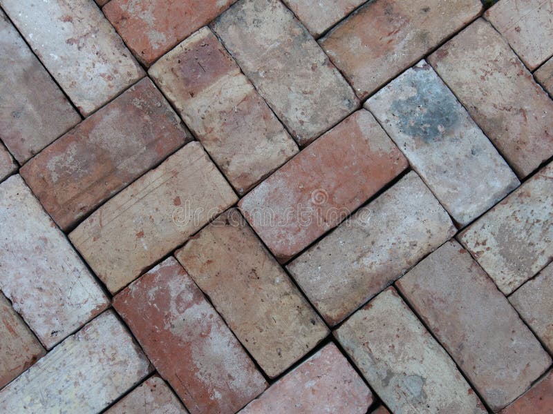 Reclaimed House Bricks in a Diagonal Checkerboard Pattern Stock Image ...