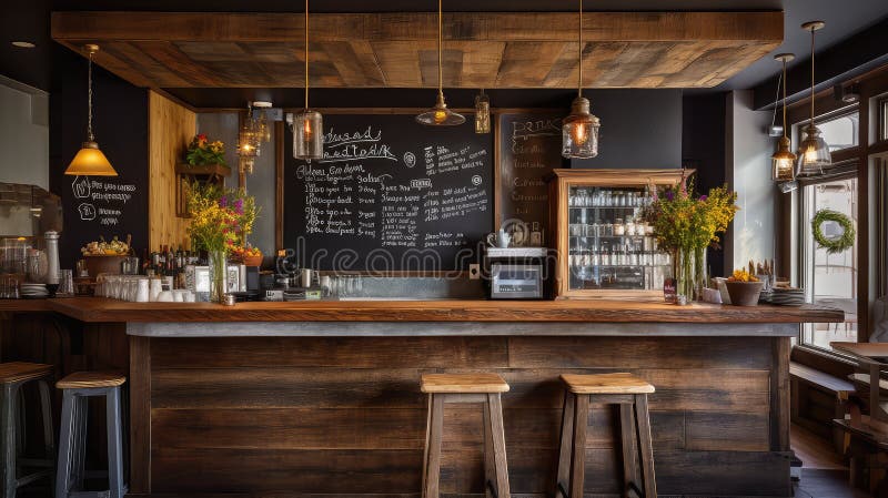 Reclaimed Restaurant Front Desk Stock Illustration - Illustration of ...