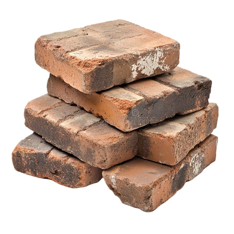 Reclaimed Rustic Brown Brick Stack Texture Background Red Old Wall Pile ...