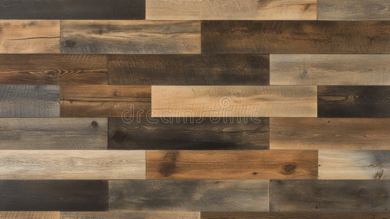 Reclaimed Wood Paneling with Varied Grain Patterns and Colors Stock ...
