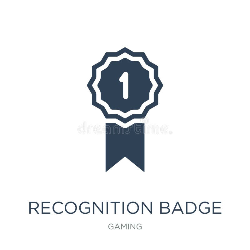 Recognition Badge Vector Icon on White Background. Flat Vector ...