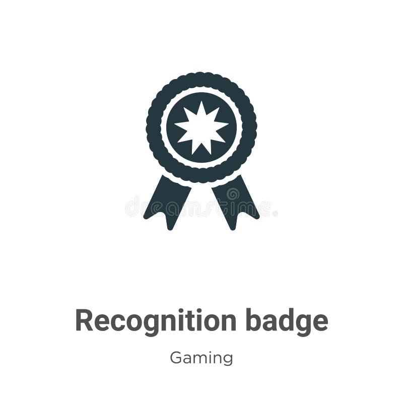 Recognition Badge Vector Icon on White Background. Flat Vector ...