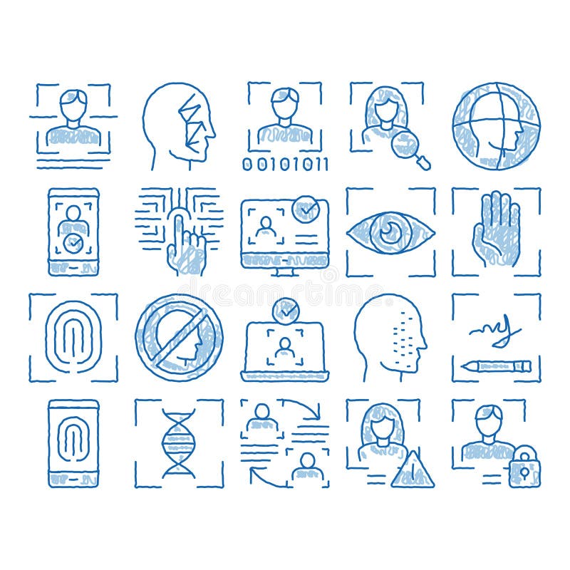 Recognition Icon Hand Drawn Illustration Stock Vector - Illustration of ...