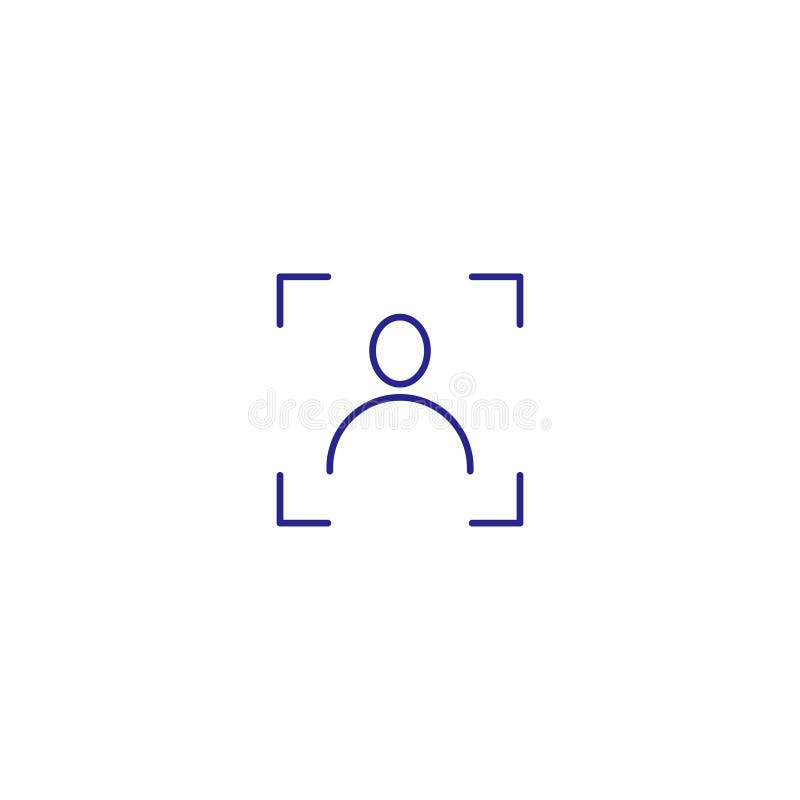 Recognition Face Camera Line Icon. Identify Biometric Verification ...