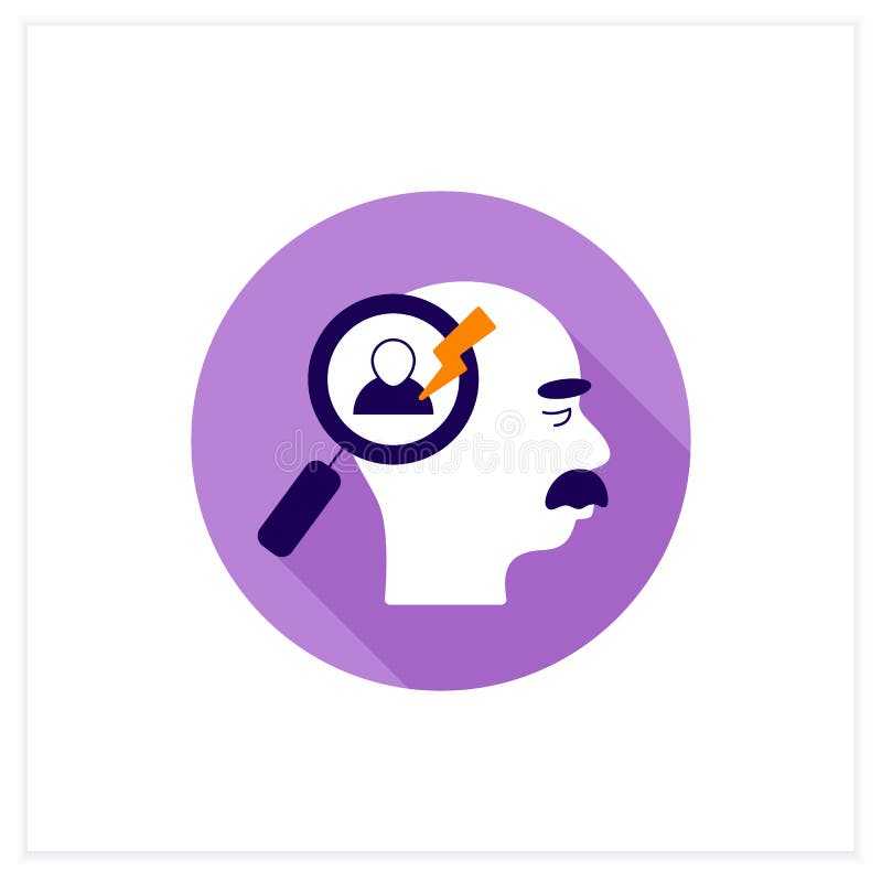Recognition Problems Flat Icon Stock Vector - Illustration of adult ...